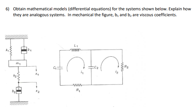 Solved 6) Obtain mathematical models (differential | Chegg.com
