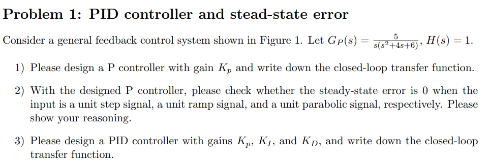 Solved Problem 3: Root-locus design Consider the P | Chegg.com