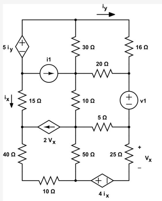 Solved In the circuit below, v1 = -12 V and i1 = 1 A. Use | Chegg.com