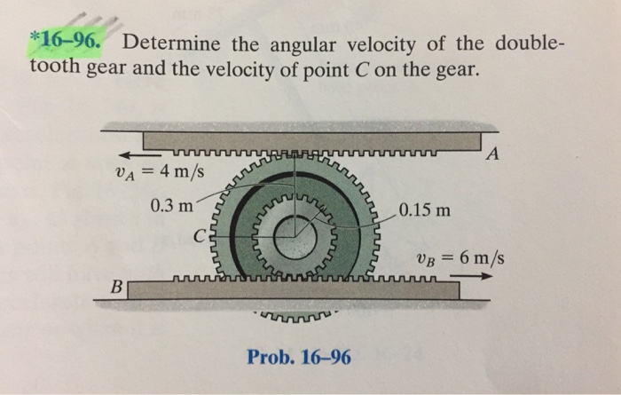 Solved 16-96. Determine the angular velocity of the double- | Chegg.com