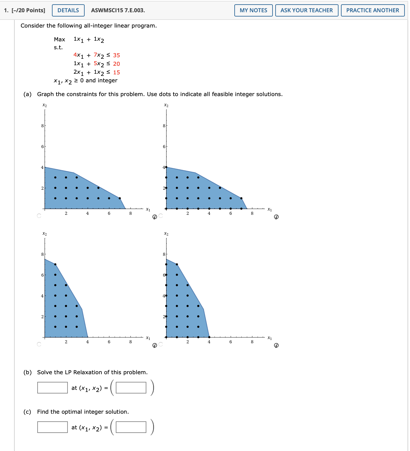 Solved 1. [-/20 Points] DETAILS ASWMSCI15 7.E.003. Consider | Chegg.com
