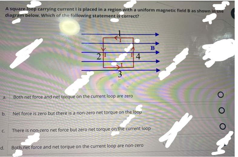 Solved A square loop carrying current I is placed in a | Chegg.com