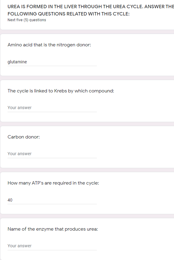 Solved UREA IS FORMED IN THE LIVER THROUGH THE UREA CYCLE. | Chegg.com