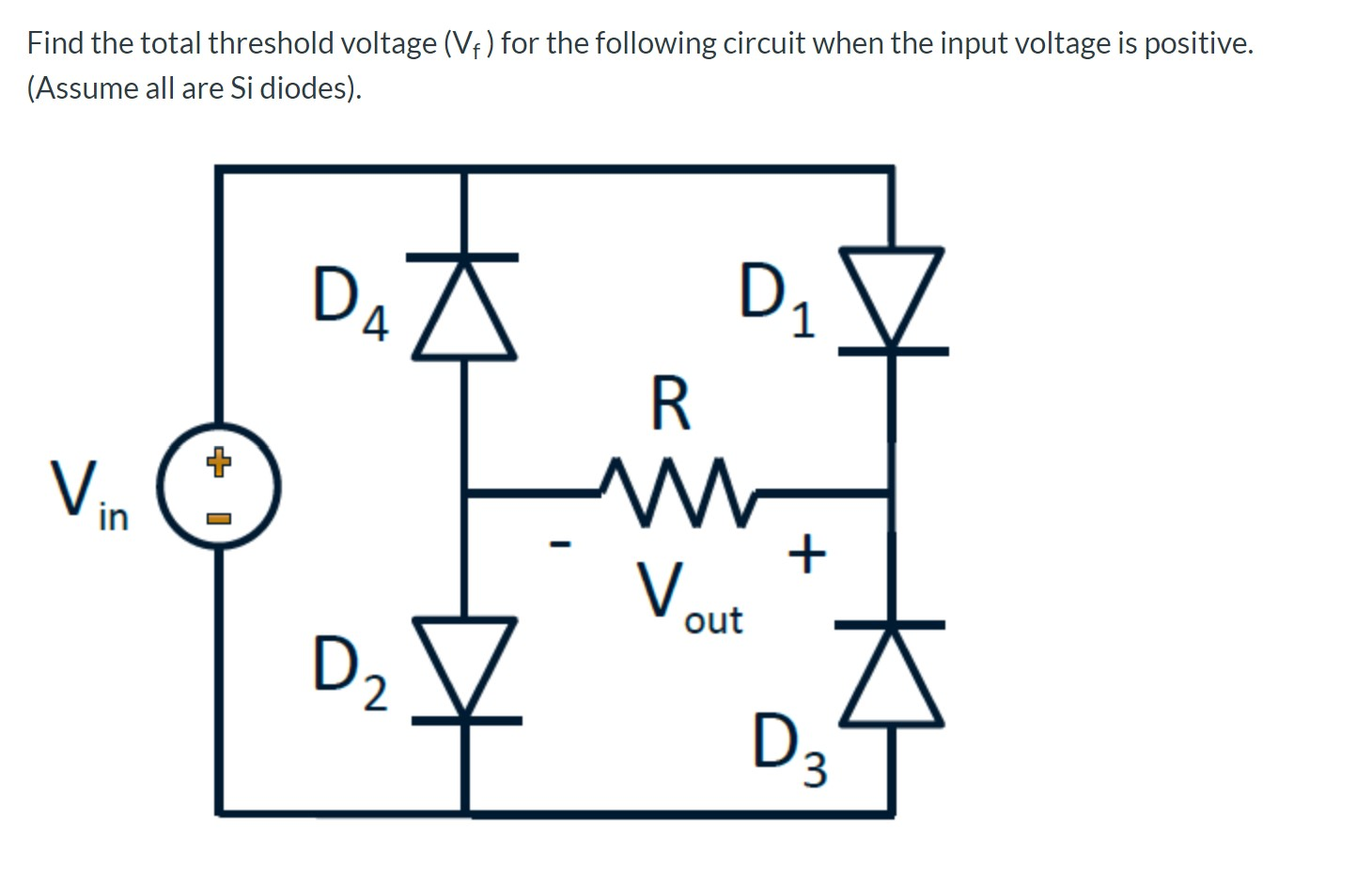 Solved Find the total threshold voltage (Vf) for the | Chegg.com