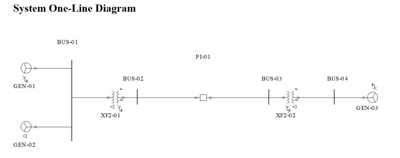 Solved System One-Line Diagram BUS-01 PI-01 Lorem BUS-02 | Chegg.com