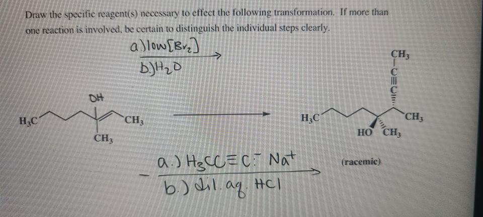 Solved Draw the specific reagent(s) necessary to effect the | Chegg.com