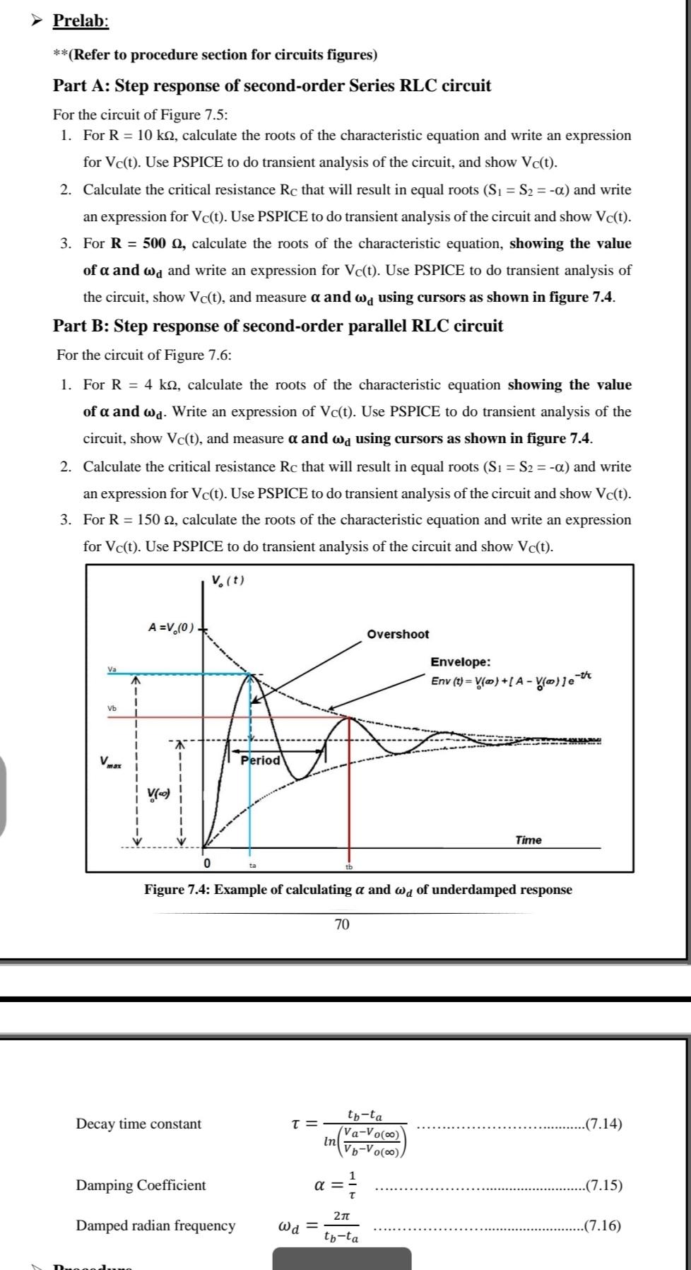 Prelab: **(Refer to procedure section for circuits | Chegg.com
