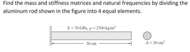 Find the mass and stiffness matrices and natural | Chegg.com