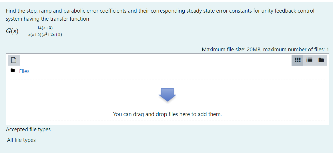 Solved Find the step, ramp and parabolic error coefficients | Chegg.com
