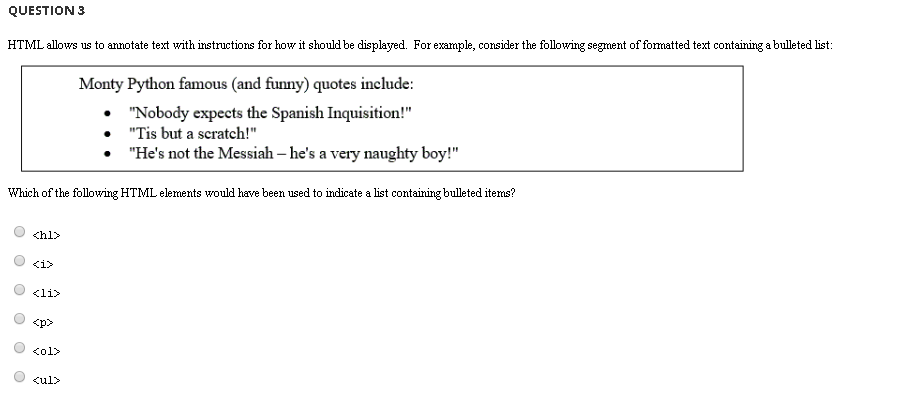 Solved Question 3 Html Allows Us To Annotate Text With 8769