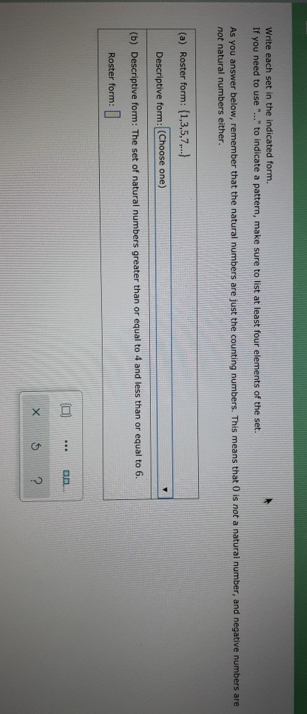 Solved Write each set in the indicated form. If you need to | Chegg.com