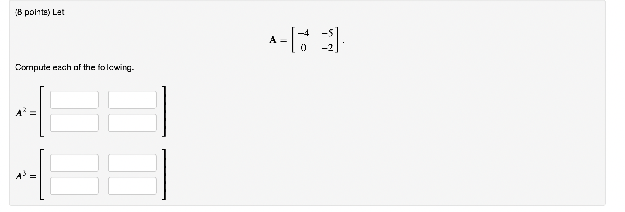 Solved (5 points) Evaluate the following matrix products. | Chegg.com
