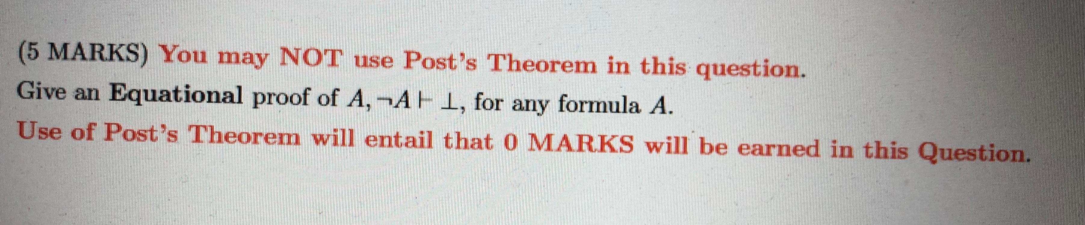 (5 MARKS) You may NOT use Post's Theorem in this | Chegg.com