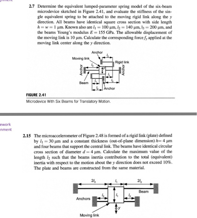 Solved 2.7 Determine the equivalent lumped-parameter spring | Chegg.com