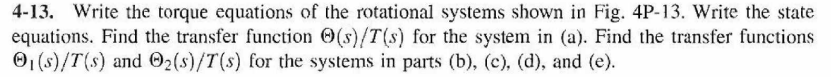 Solved 4-13. Write the torque equations of the rotational | Chegg.com