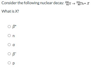 Solved Consider the following nuclear decay: | Chegg.com