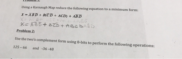 Solved Using a Karnaugh Map reduce the following equation to | Chegg.com