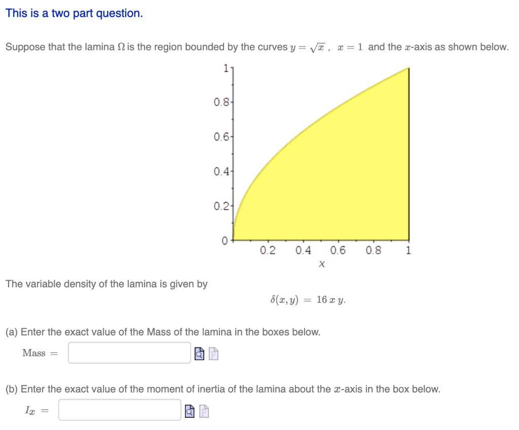 Solved This is a two part question. Suppose that the lamina | Chegg.com