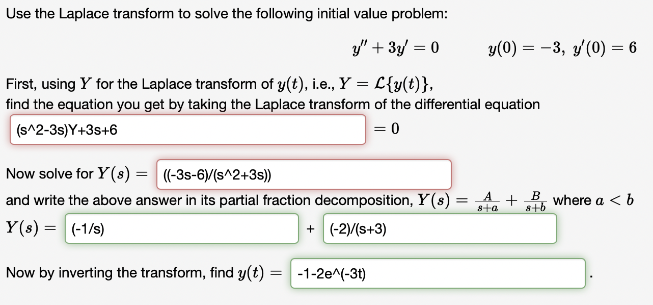 Solved Use the Laplace transform to solve the following | Chegg.com