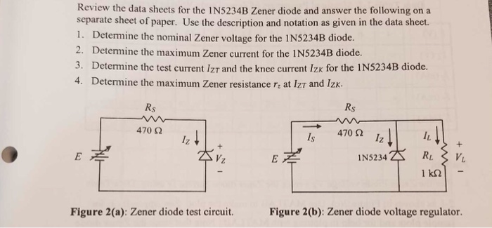 Review the data sheets for the 1N5234B Zener diode | Chegg.com