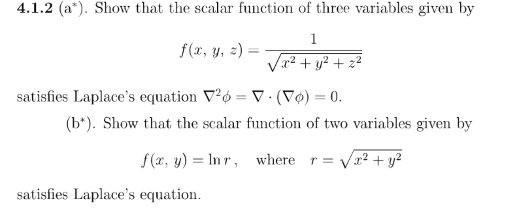 Solved 4.1.2 (a**). ﻿Show that the scalar function of three | Chegg.com