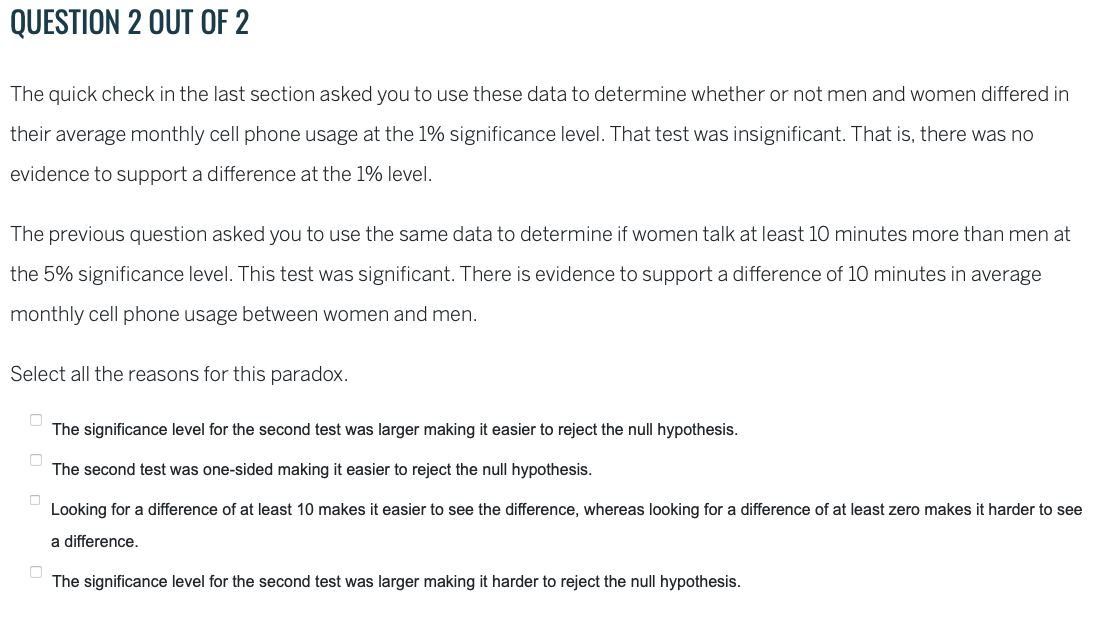 Solved The quick check in the last section asked you to use | Chegg.com