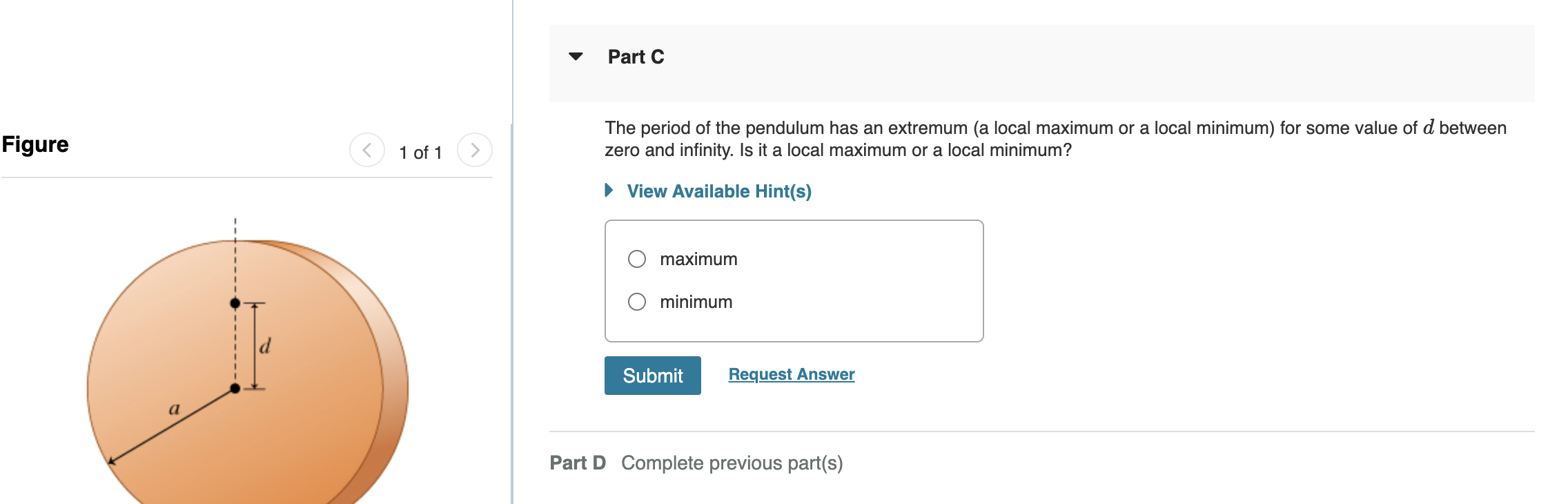Solved A Review Constants A solid, uniform disk of mass M | Chegg.com