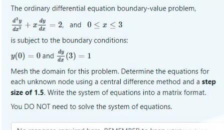 Solved The ordinary differential equation boundary-value | Chegg.com