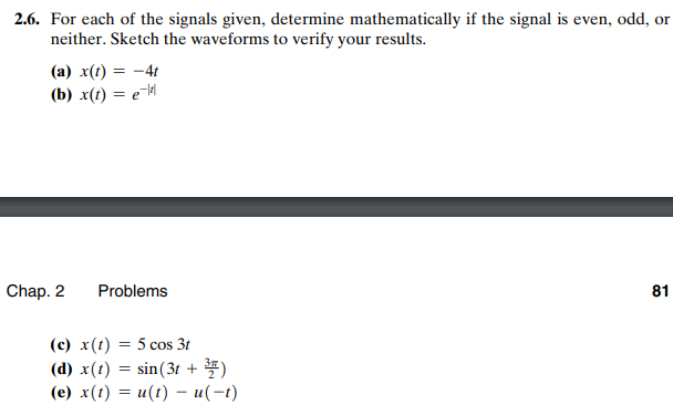 Solved 2.6. For each of the signals given, determine | Chegg.com