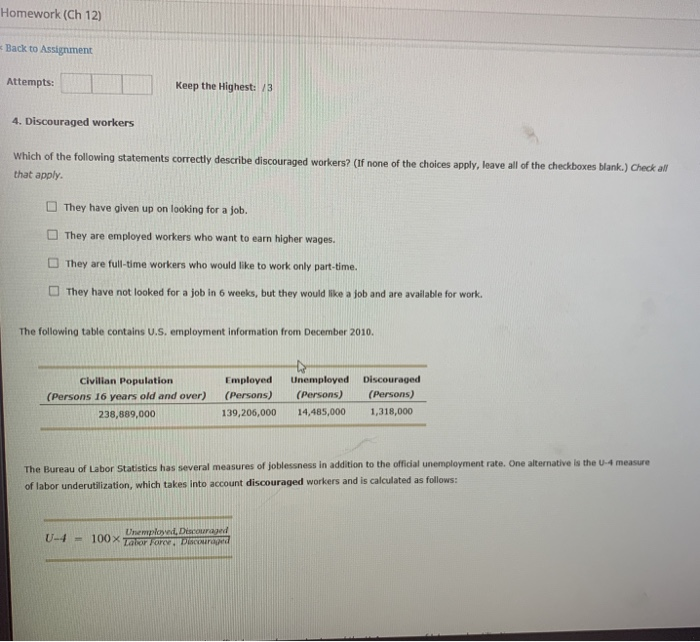 Solved Homework (Ch 12) Back to Assignment Attempts: Keep | Chegg.com