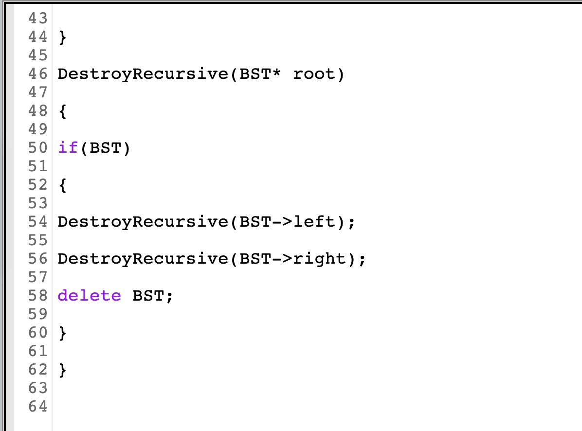 Solved 1 #include 2 using namespace std; 3 4 class BST 5 { | Chegg.com