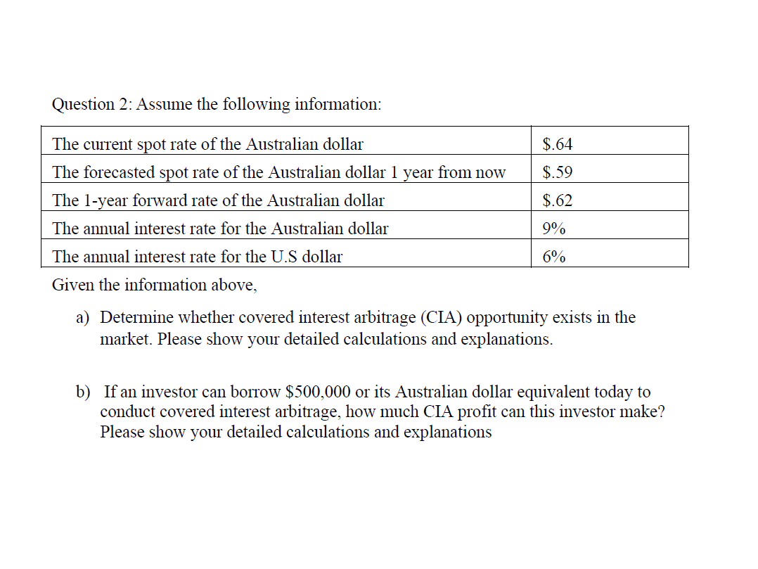 Solved Question 2: Assume the following information: Given | Chegg.com