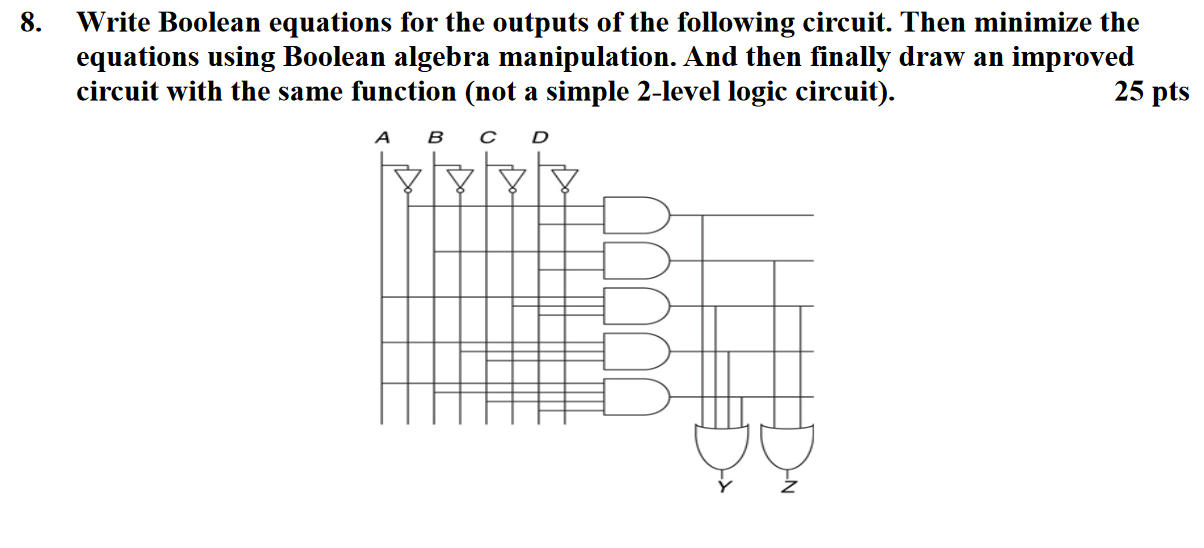 Solved Write Boolean equations for the outputs of the | Chegg.com