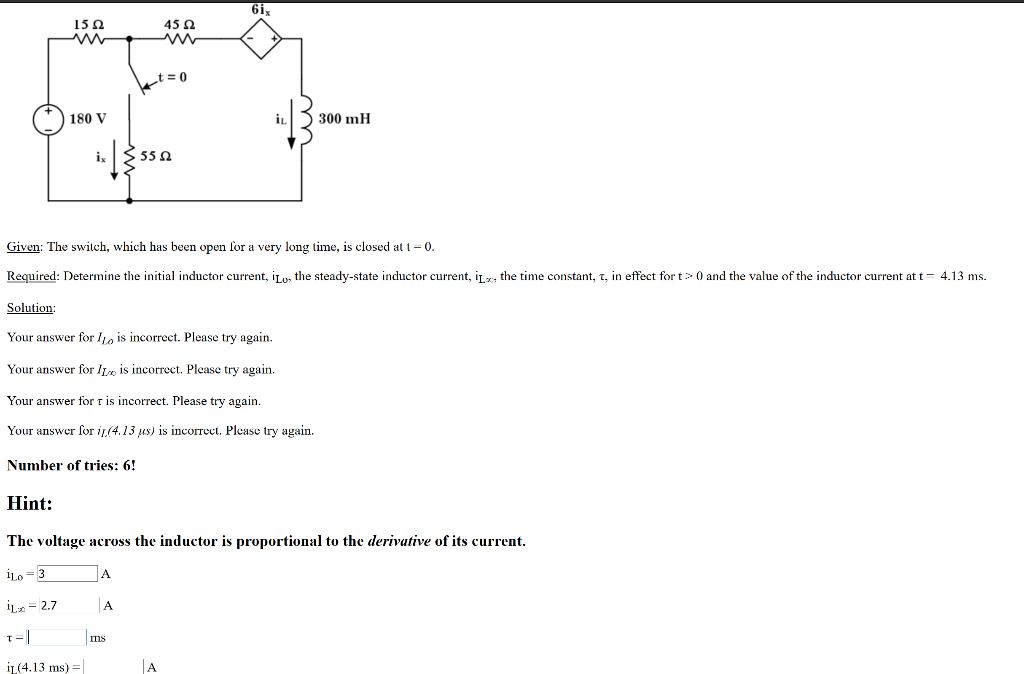 Solved iL at zero and infinity are correct, but I cannot | Chegg.com