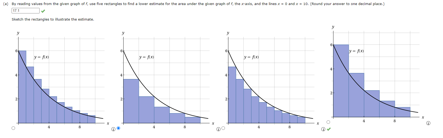 Solved Unless specified, all approximating rectangles are | Chegg.com
