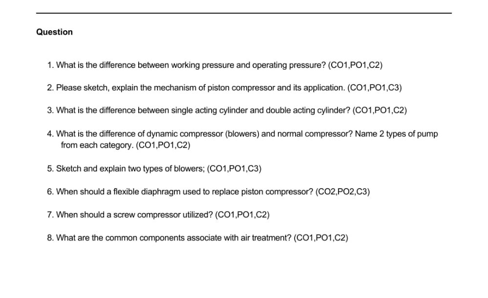 Solved Question 1. What is the difference between working | Chegg.com