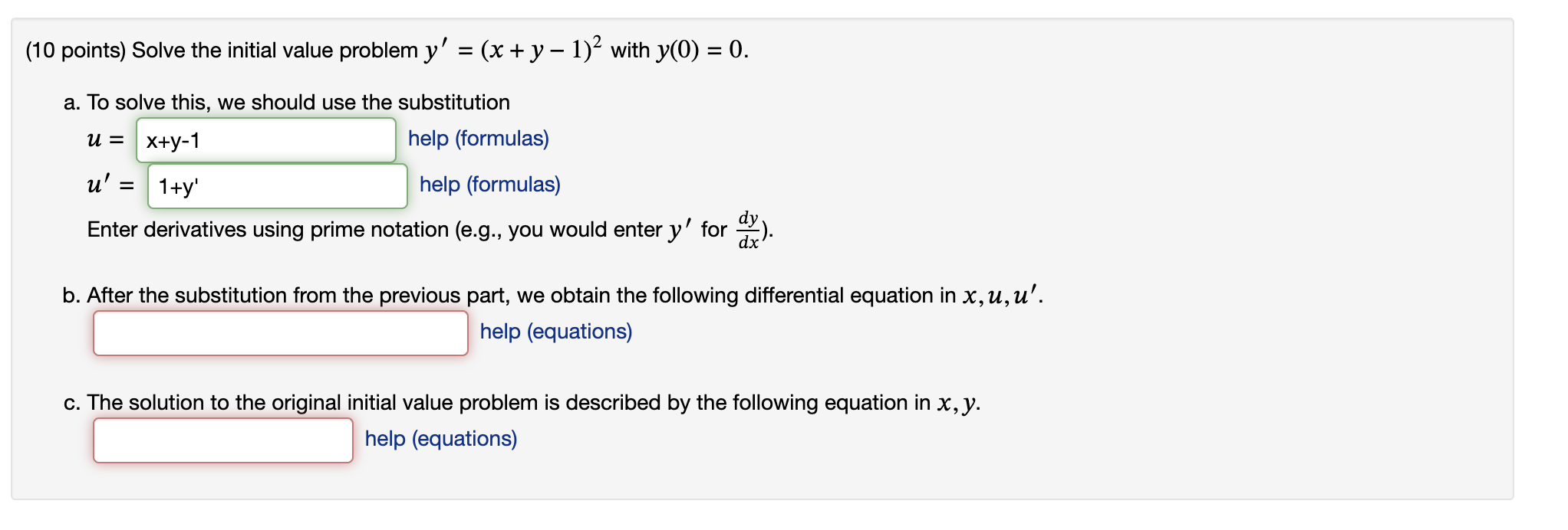 Solved Solve the initial value problem 𝑦′=(𝑥+𝑦−1)^2 | Chegg.com