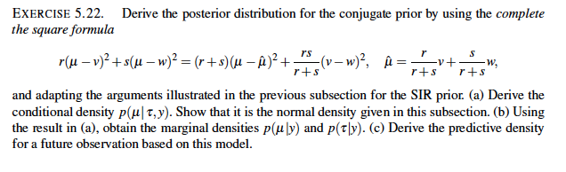 Solved EXERCISE 5.22. Derive the posterior distribution for | Chegg.com