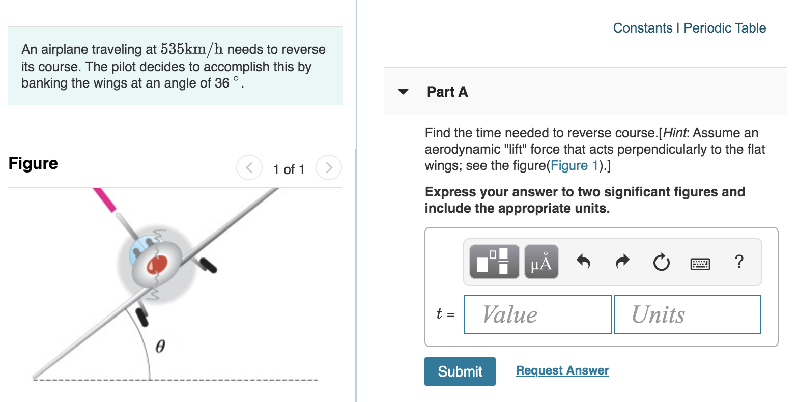 Solved Constants | Periodic Table An airplane traveling at | Chegg.com