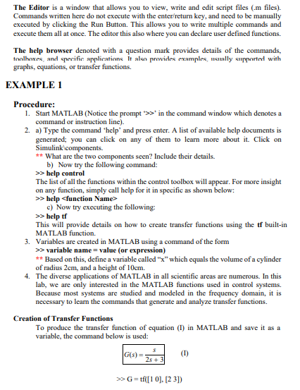 Solved PART(I): MATLAB Introduction MATLAB is a | Chegg.com