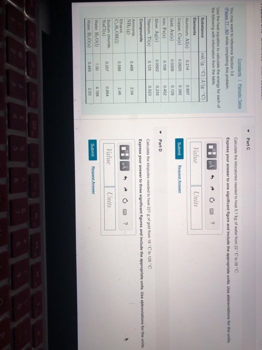 Solved Part Constants | Perlodic Table Calculate the | Chegg.com