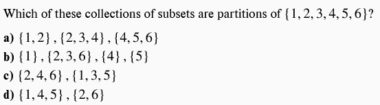 Solved Which of these collections of subsets are partitions | Chegg.com