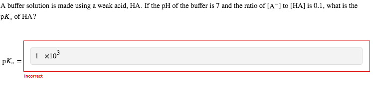 Solved A buffer solution is made using a weak acid, HA. If | Chegg.com