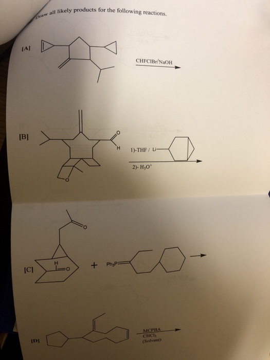 Solved alf ikely products for the following reactions IAl | Chegg.com