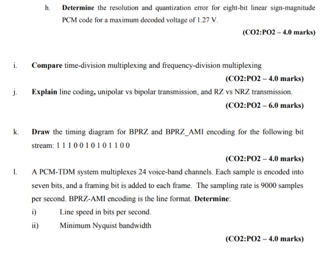 Solved H Determine The Resolution And Quantization Error 