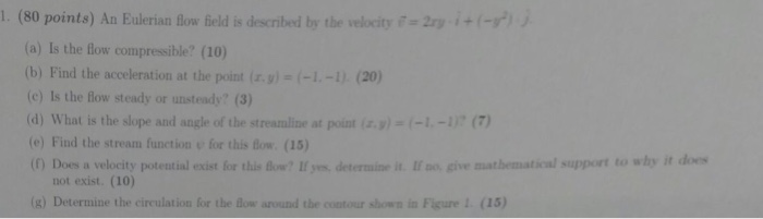 Solved I. (80 points) An Eulerian flow field is described by | Chegg.com