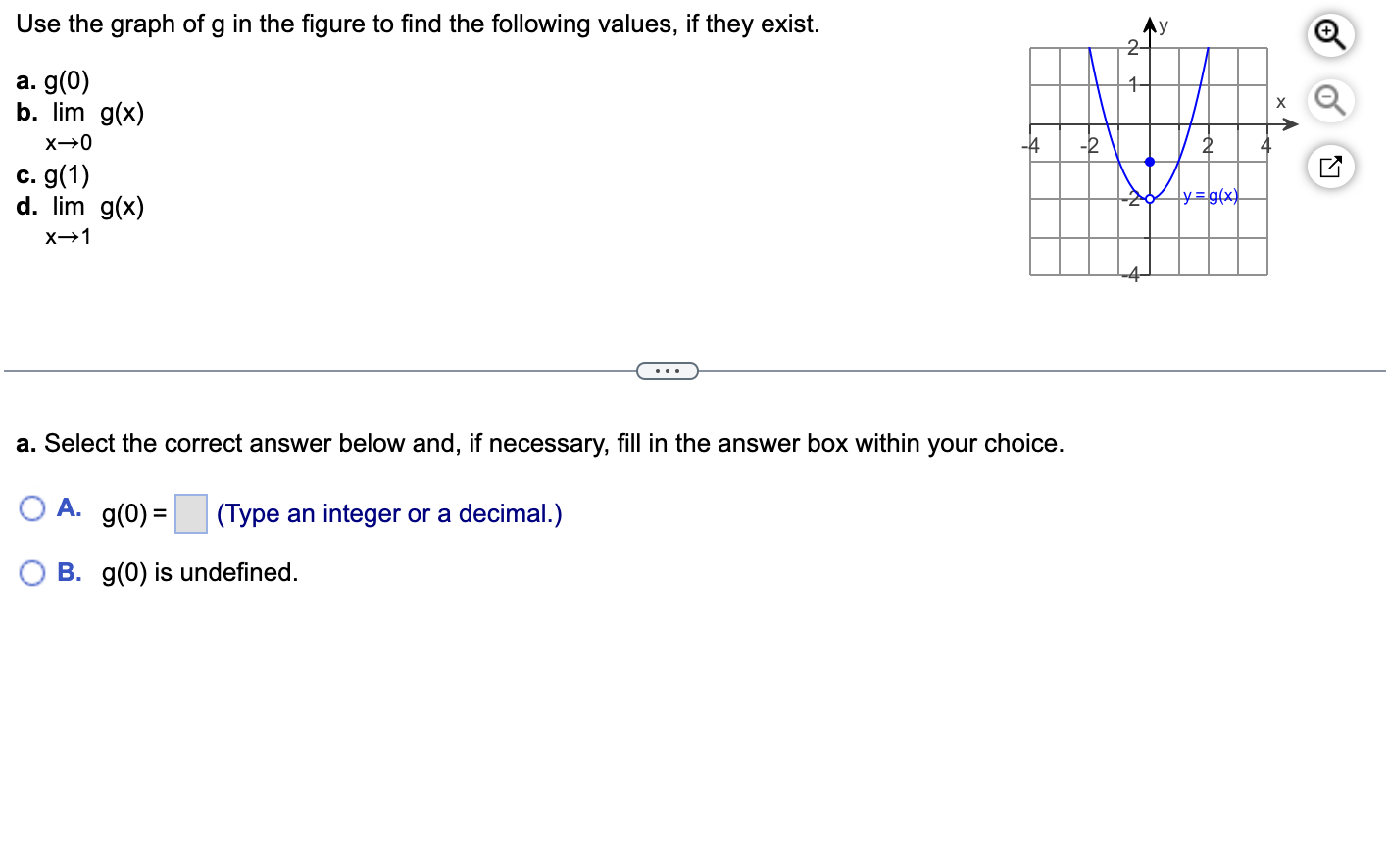 Solved Use the graph of g in the figure to find the | Chegg.com