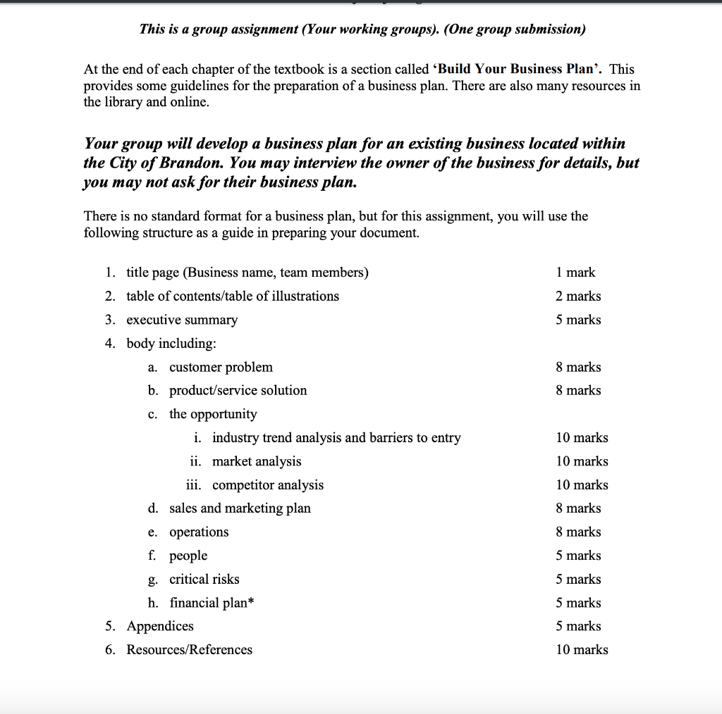  Business Plan Appendices Business Plan Section 9 Appendix 2019 01 15