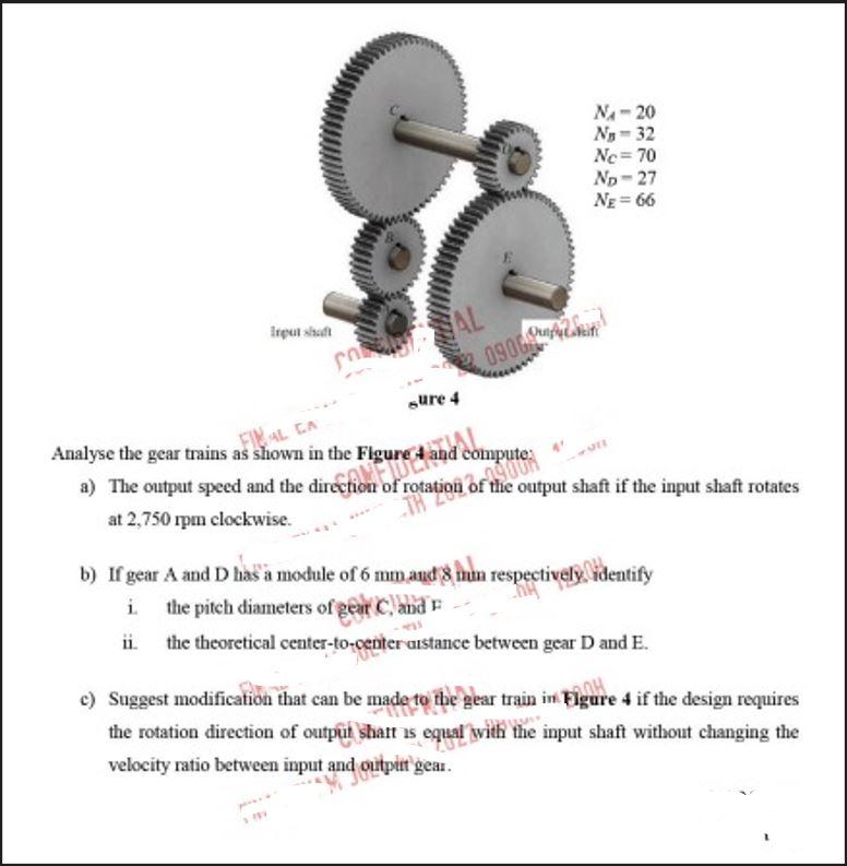 Solved Input shaft AL a) The output speed and the direction | Chegg.com