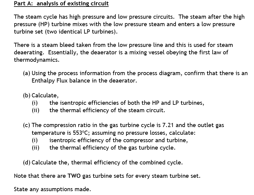 Part A: analysis of existing circuit The steam cycle | Chegg.com